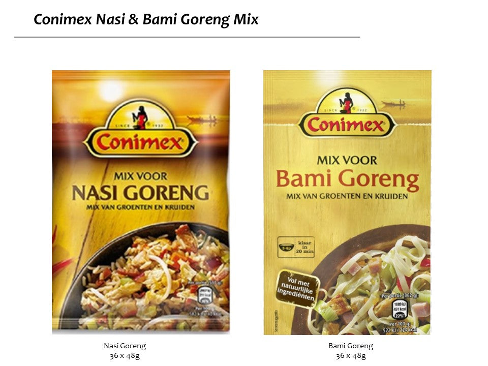 Conimex Nasi & Bami Goreng Mix – Adams International Foods